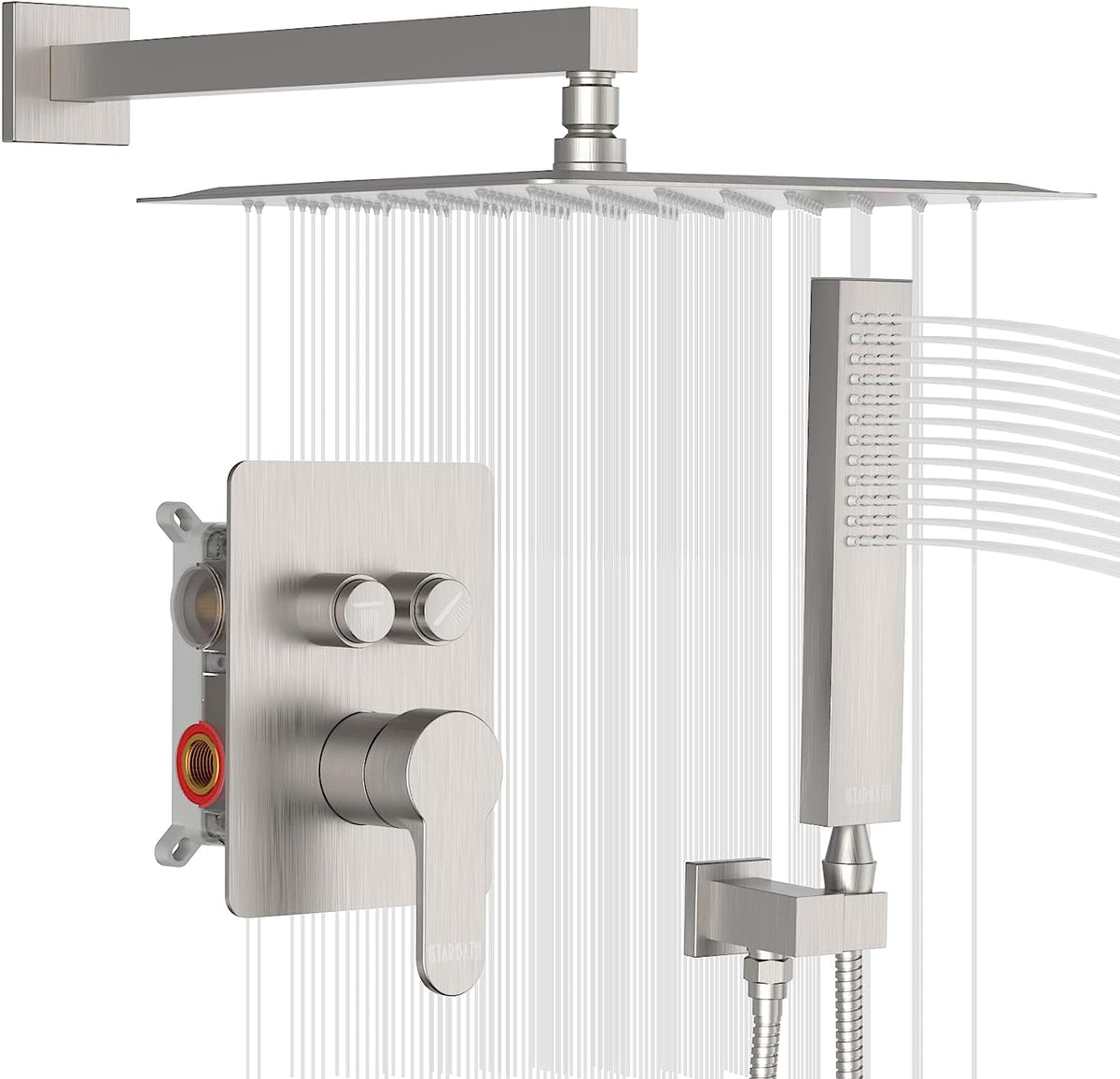 STARBATH Shower System Two Function Push Button Wall Mounted Brushed N