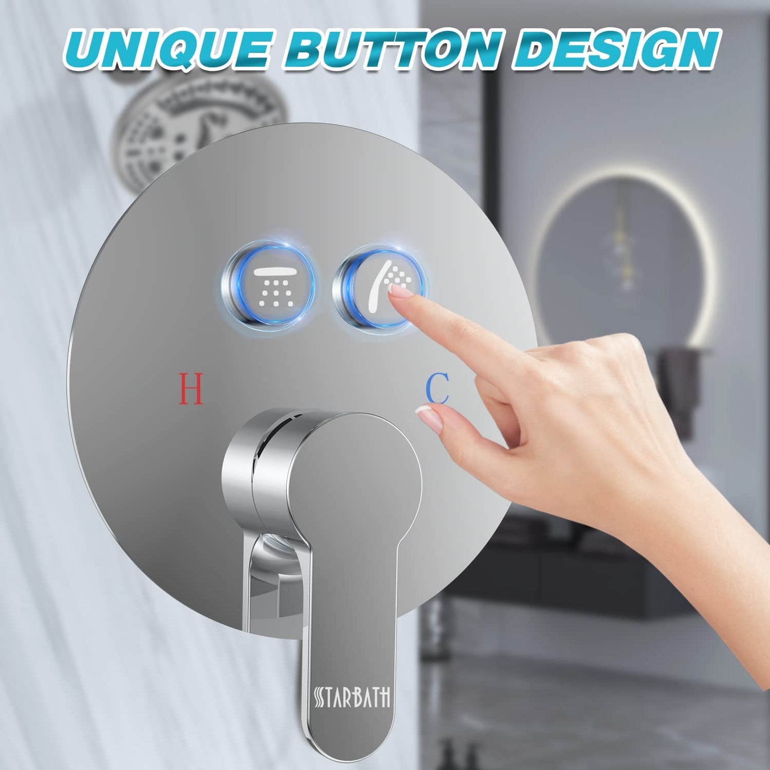 STARBATH Dual Function Shower Valve Round Push Button
