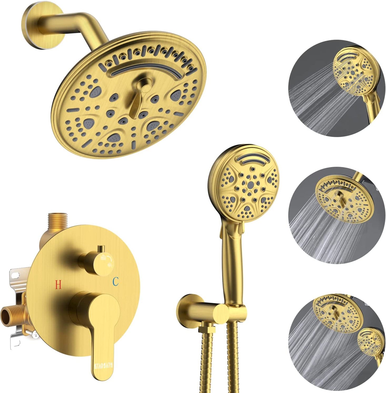 Brushed Gold Shower System — STARBATH
